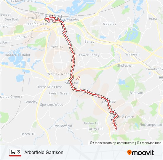 3 Route: Schedules, Stops & Maps - Arborfield Garrison (Updated)