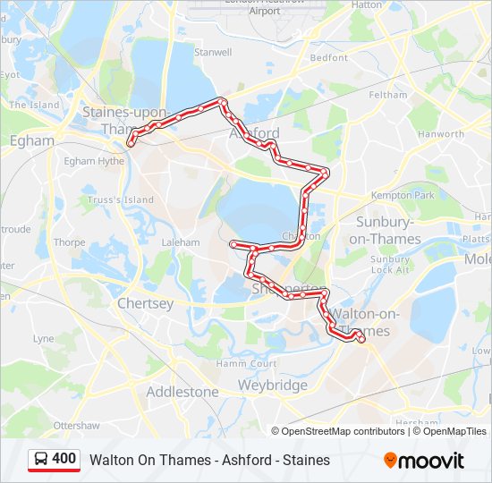 400 Route: Schedules, Stops & Maps - Walton-On-Thames (Updated)