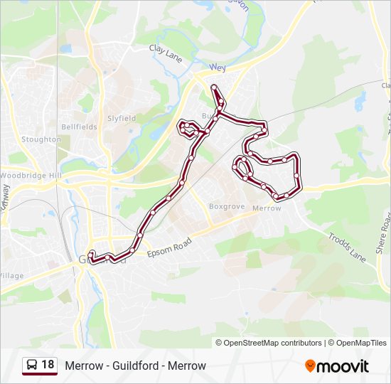 18 Route: Schedules, Stops & Maps - Guildford (Updated)