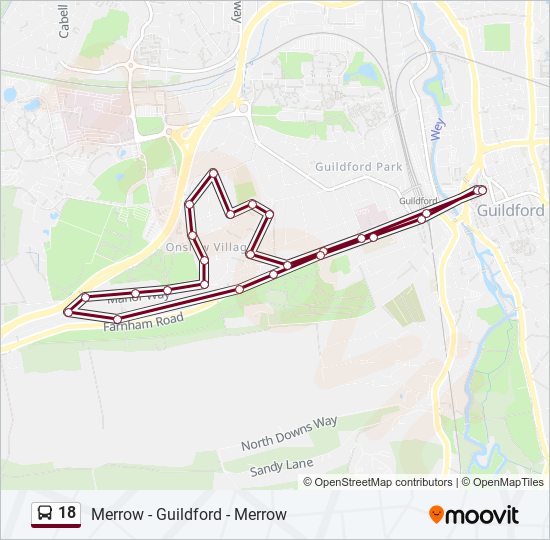 18 Route: Schedules, Stops & Maps - Guildford (Updated)