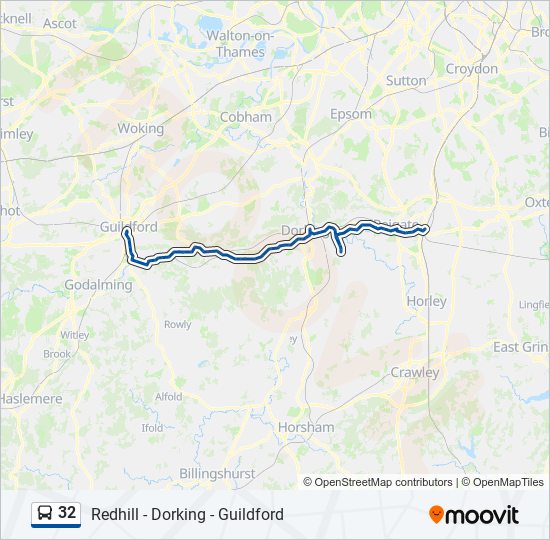 32 Route: Schedules, Stops & Maps - Redhill (Updated)