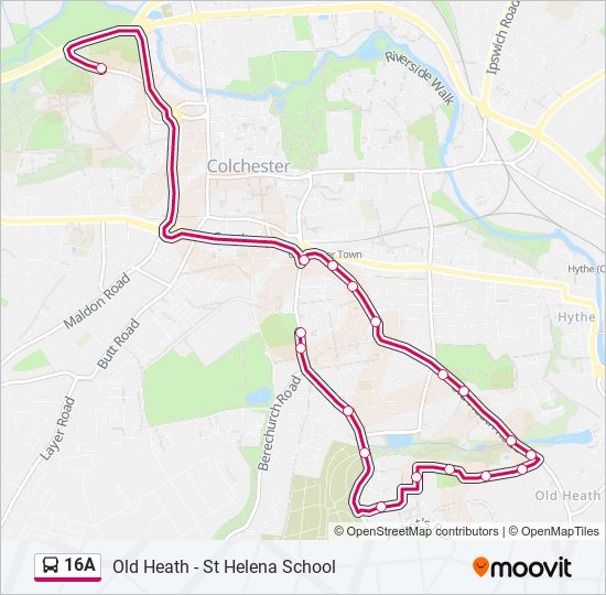 16a Route: Schedules, Stops & Maps - Colchester (Updated)