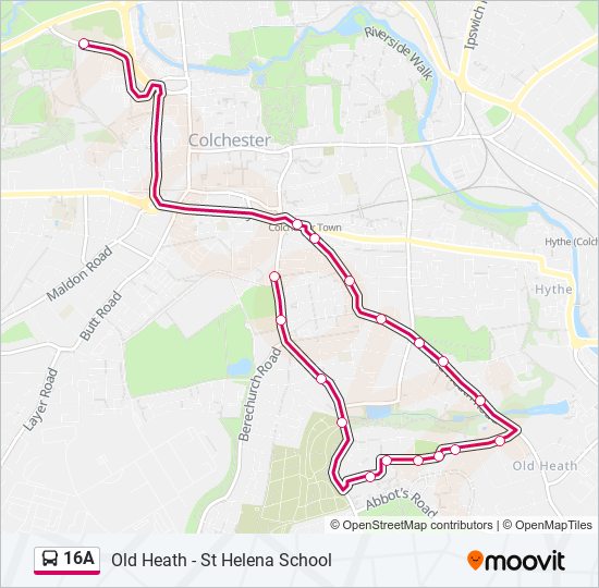 16a Route: Schedules, Stops & Maps - Colchester (Updated)