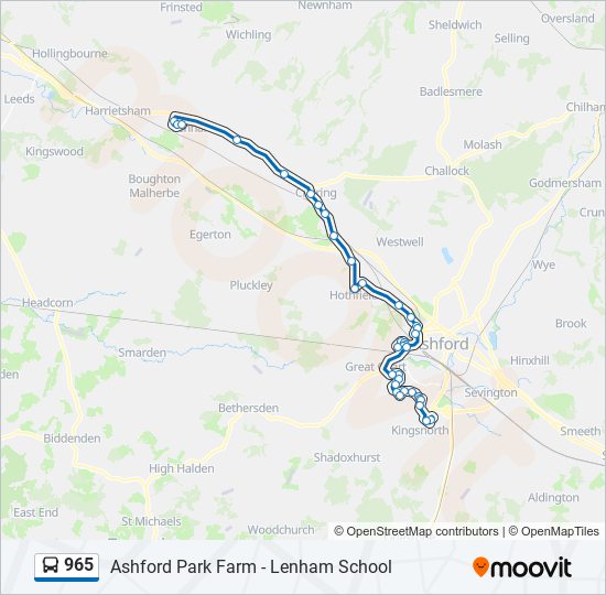 965 Route: Schedules, Stops & Maps - Lenham (Updated)