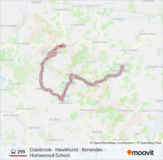 295 Route: Schedules, Stops & Maps - Tenterden (Updated)