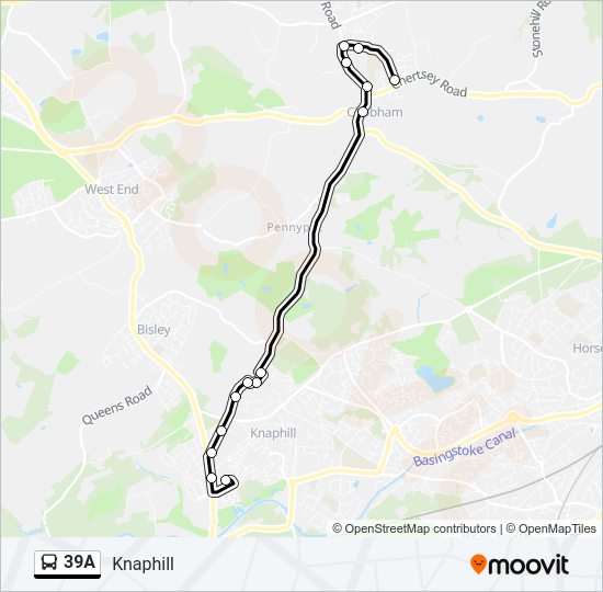39a Route: Schedules, Stops & Maps - Knaphill (Updated)