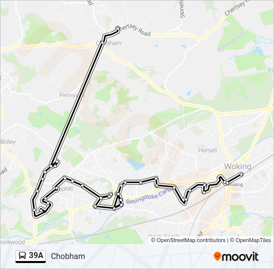 39a Route: Schedules, Stops & Maps - Chobham (Updated)