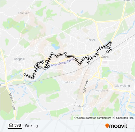 39b Route: Schedules, Stops & Maps - Woking (Updated)