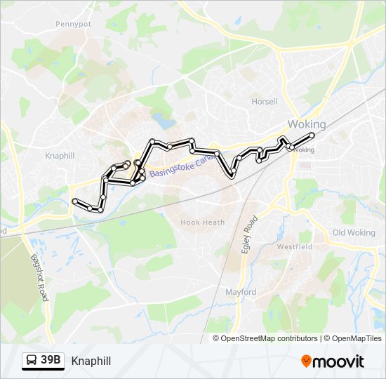 39B Route: Schedules, Stops & Maps - Knaphill (Updated)