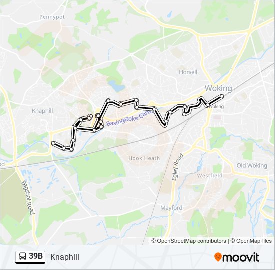 39b Route: Schedules, Stops & Maps - Knaphill (Updated)