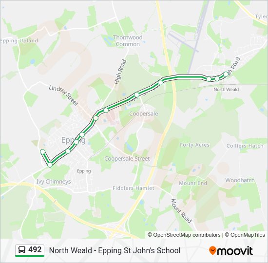 492 Route: Schedules, Stops & Maps - Epping (Updated)