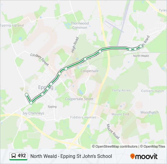 492 Route: Schedules, Stops & Maps - Epping (Updated)