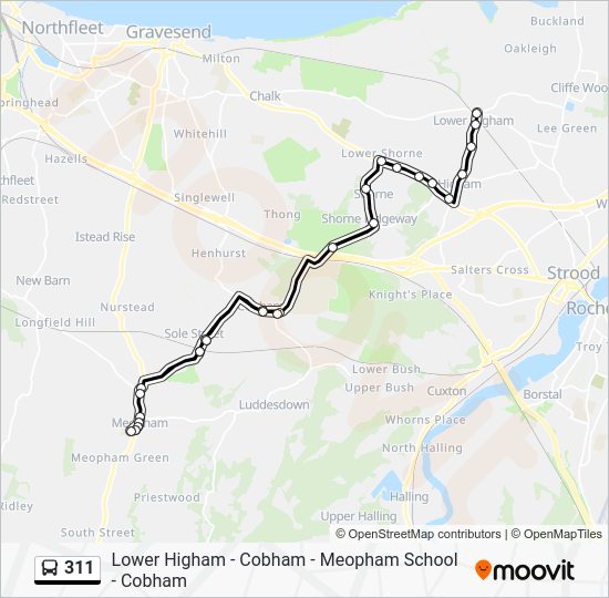 311 Route: Schedules, Stops & Maps - Lower Higham (Updated)