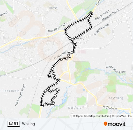 81 Route: Schedules, Stops & Maps - Woking (Updated)