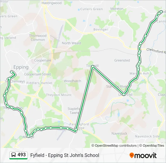 493 Route: Schedules, Stops & Maps - Epping (Updated)