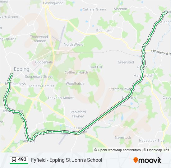 493 Route: Schedules, Stops & Maps - Fyfield (Updated)