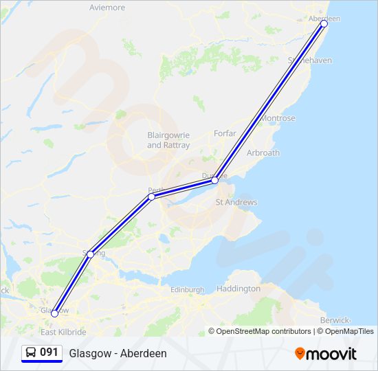 091 Route: Schedules, Stops & Maps - Glasgow (Updated)