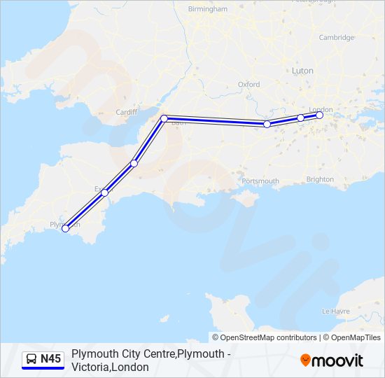 n45 Route: Schedules, Stops & Maps - Plymouth City Centre (Updated)