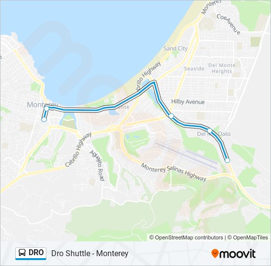 Ruta dro: horarios, paradas y mapas - Dro Shuttle - Monterey (Actualizado)