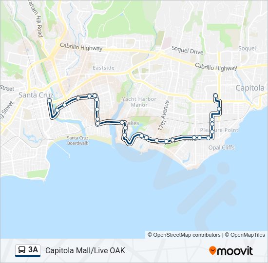 Ruta 3a: horarios, paradas y mapas - Capitola Mall/Live OAK (Actualizado)