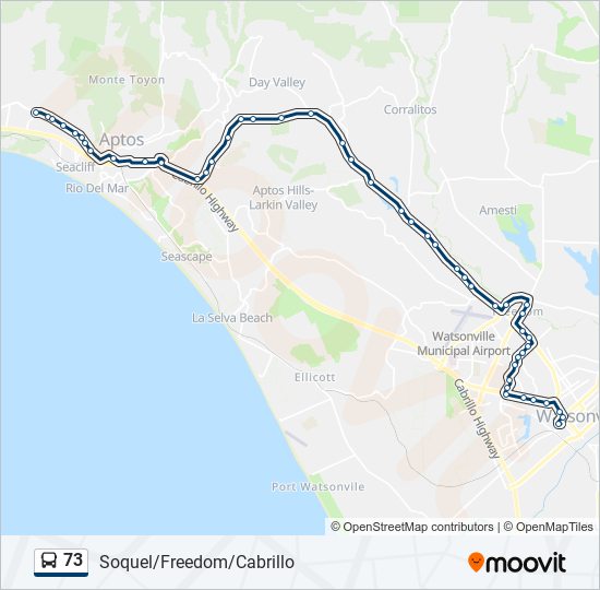 Ruta 73: horarios, paradas y mapas - Soquel/Freedom/Cabrillo (Actualizado)