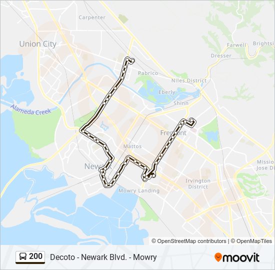 Ruta 200: horarios, paradas y mapas - Union City BART (Actualizado)