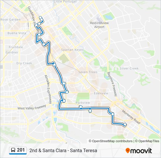 201 Route: Schedules, Stops & Maps - Santa Teresa Station (Updated)
