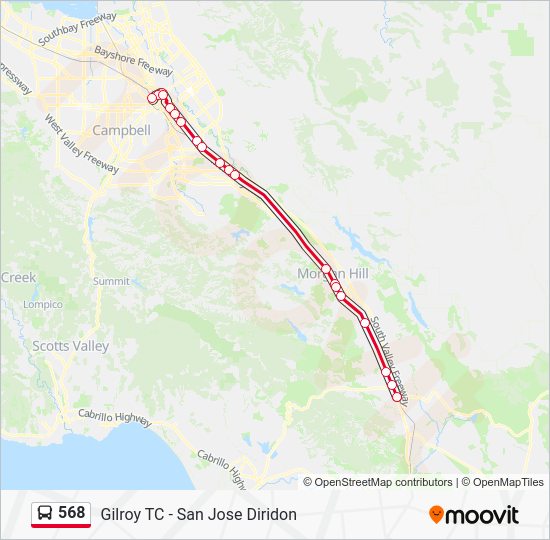 568 Route: Schedules, Stops & Maps - Rapid Gilroy Transit Ctr (Updated)