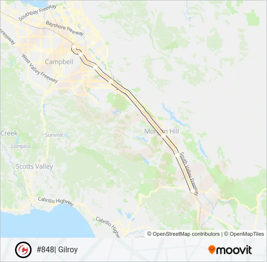 SOUTH COUNTY CONNECTOR Route: Schedules, Stops & Maps - #848| Gilroy ...