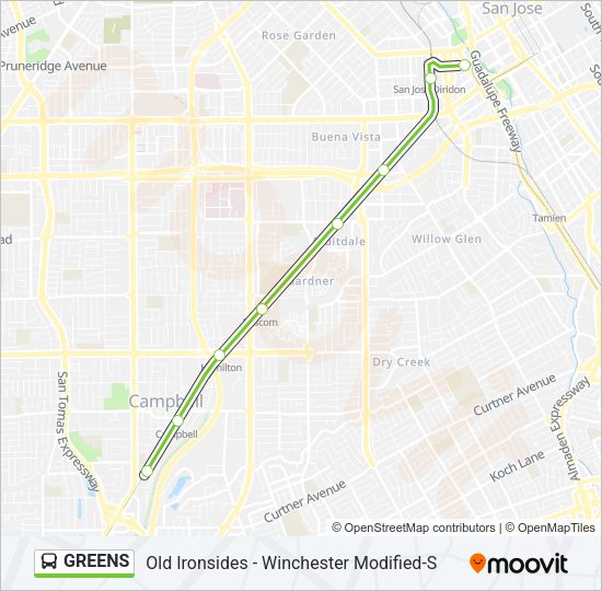 Ruta greens: horarios, paradas y mapas - Winchester (Actualizado)