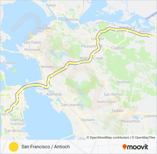 Ruta yellow: horarios, paradas y mapas - San Francisco / Antioch ...