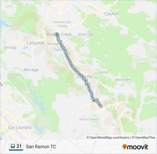 21 Route: Schedules, Stops & Maps - San Ramon TC (Updated)