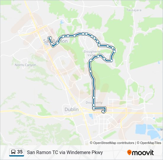 35 Route: Schedules, Stops & Maps - San Ramon TC via Windemere Pkwy ...