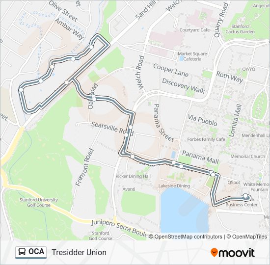 Ruta OCA: horarios, paradas y mapas - Tresidder Union (Actualizado)