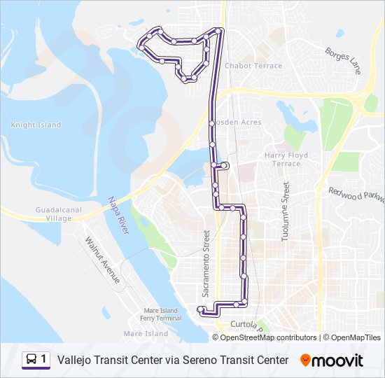 Ruta 1: horarios, paradas y mapas - Vallejo Transit Center via Sereno ...