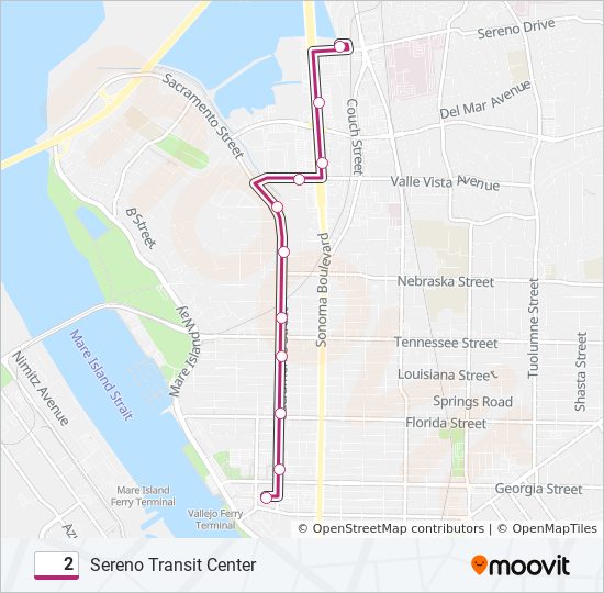 2 Route: Schedules, Stops & Maps - Sereno Transit Center (Updated)