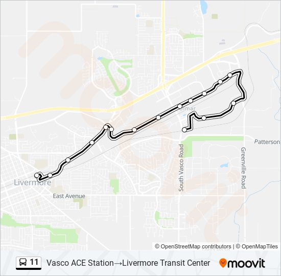 Ruta 11: horarios, paradas y mapas - Vasco ACE Station‎→Livermore ...