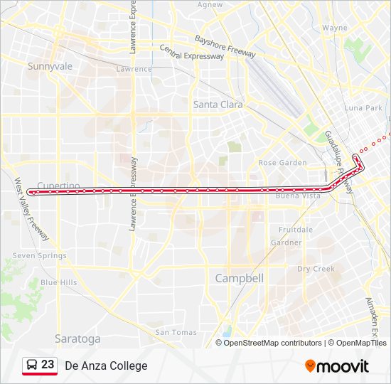 23 Route: Schedules, Stops & Maps - De Anza College (Updated)