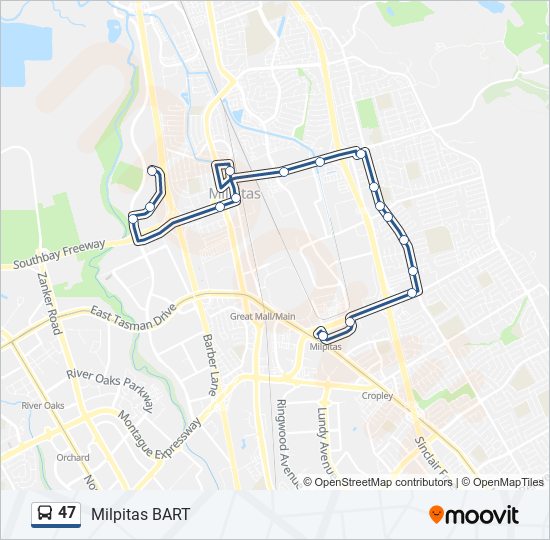 47 Route: Schedules, Stops & Maps - Milpitas BART (Updated)