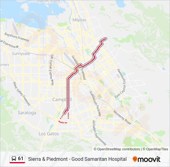 61 Route: Schedules, Stops & Maps - Sierra & Piedmont (Updated)