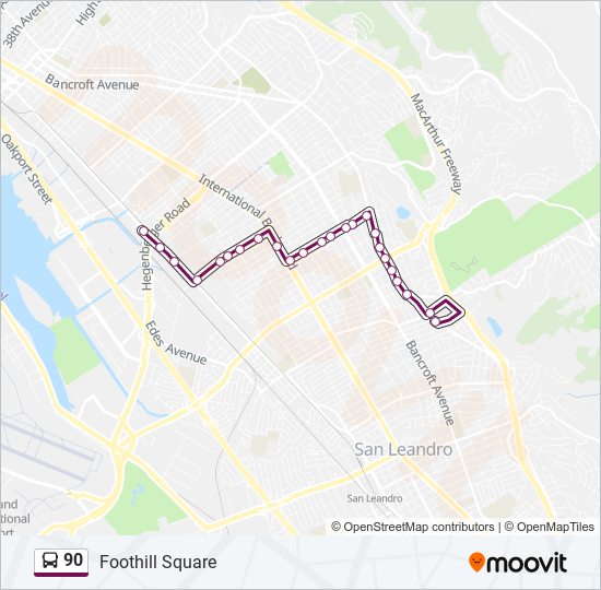 90 Route: Schedules, Stops & Maps - Foothill Square (Updated)