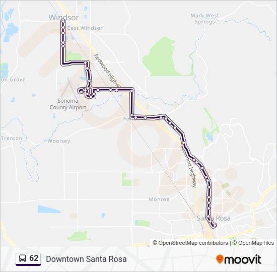 Ruta 62: horarios, paradas y mapas - Downtown Santa Rosa (Actualizado)
