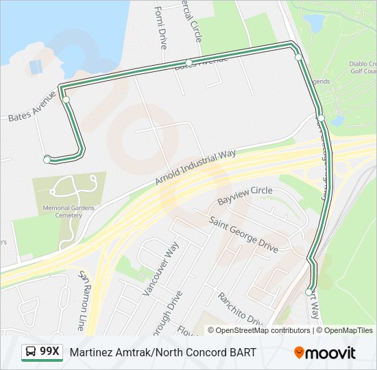 Ruta 99x: horarios, paradas y mapas - N Concord BART (Actualizado)