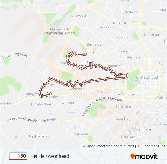 130 Route: Schedules, Stops & Maps - Hei Hei & Hornby (Updated)
