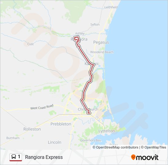 1 Route: Schedules, Stops & Maps - Rangiora Express (Updated)