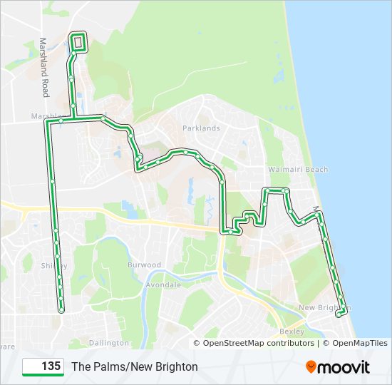 135 Route: Schedules, Stops & Maps - The Palms Via Prestons (Updated)