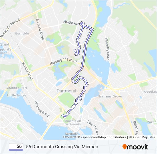 56 Route: Schedules, Stops & Maps - 56 Dartmouth Crossing Via Micmac ...