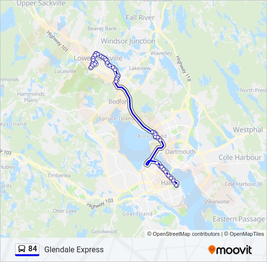 84 Route: Schedules, Stops & Maps - 84 Downtown Halifax To Scotia ...