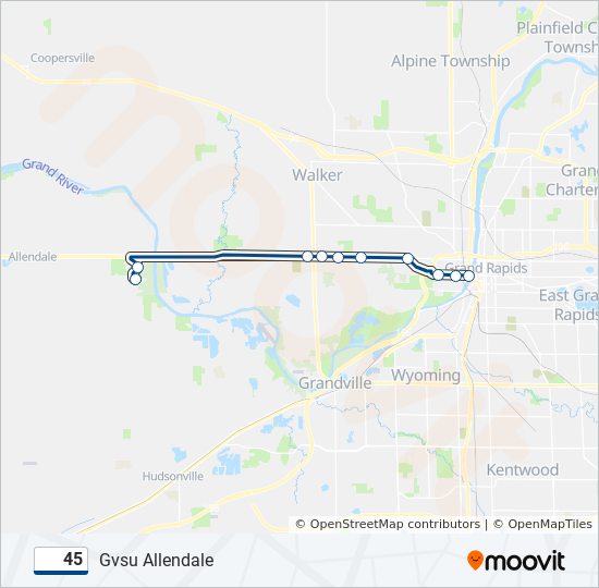 45 Route: Schedules, Stops & Maps - Gvsu Allendale (Updated)