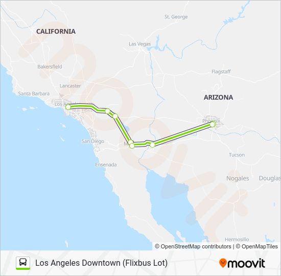 Ruta FLIXBUS 2054: horarios, paradas y mapas - Los Angeles Downtown ...